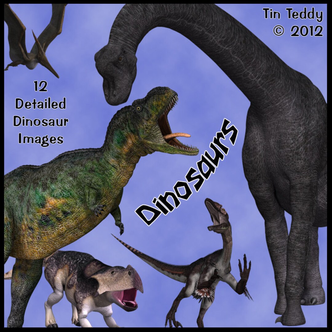 Dinosaurs Digital Clip Art - 12 Prehistoric Images for Scrapbooking ...
