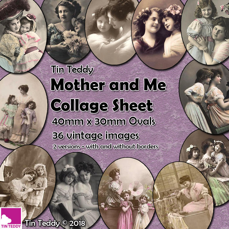 Mother and Me Printable Ovals Digital Collage Sheet - 40mm X 30mm Ovals ...