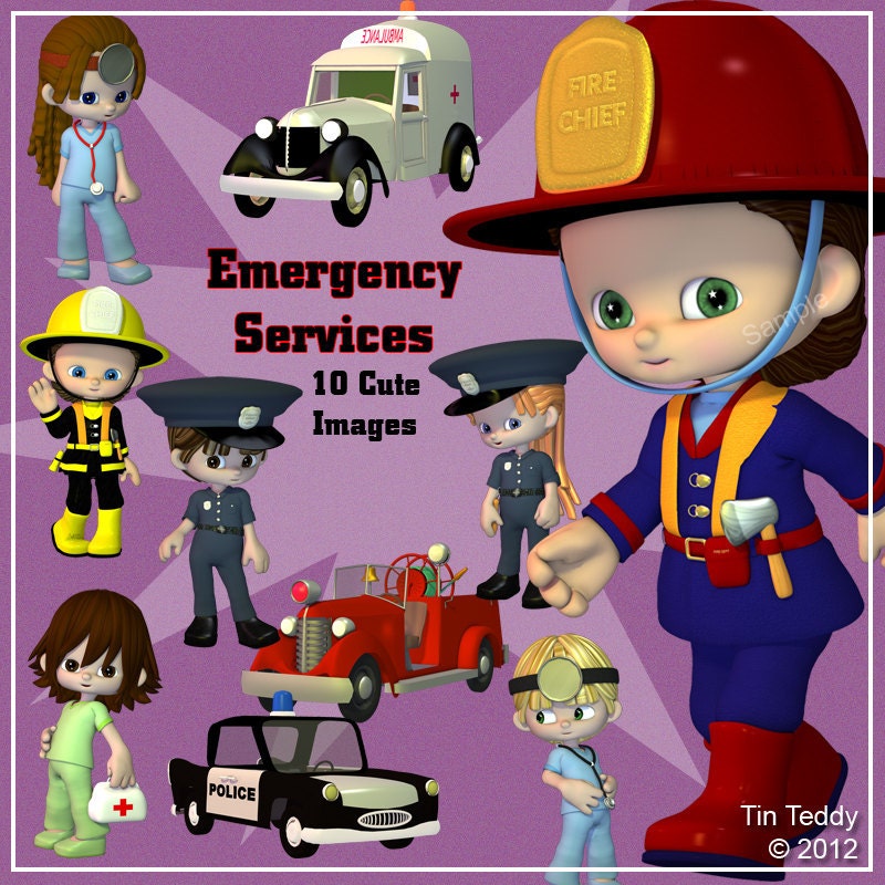 Emergency Services Digital Clip Art 10 Clipart Images of - Etsy