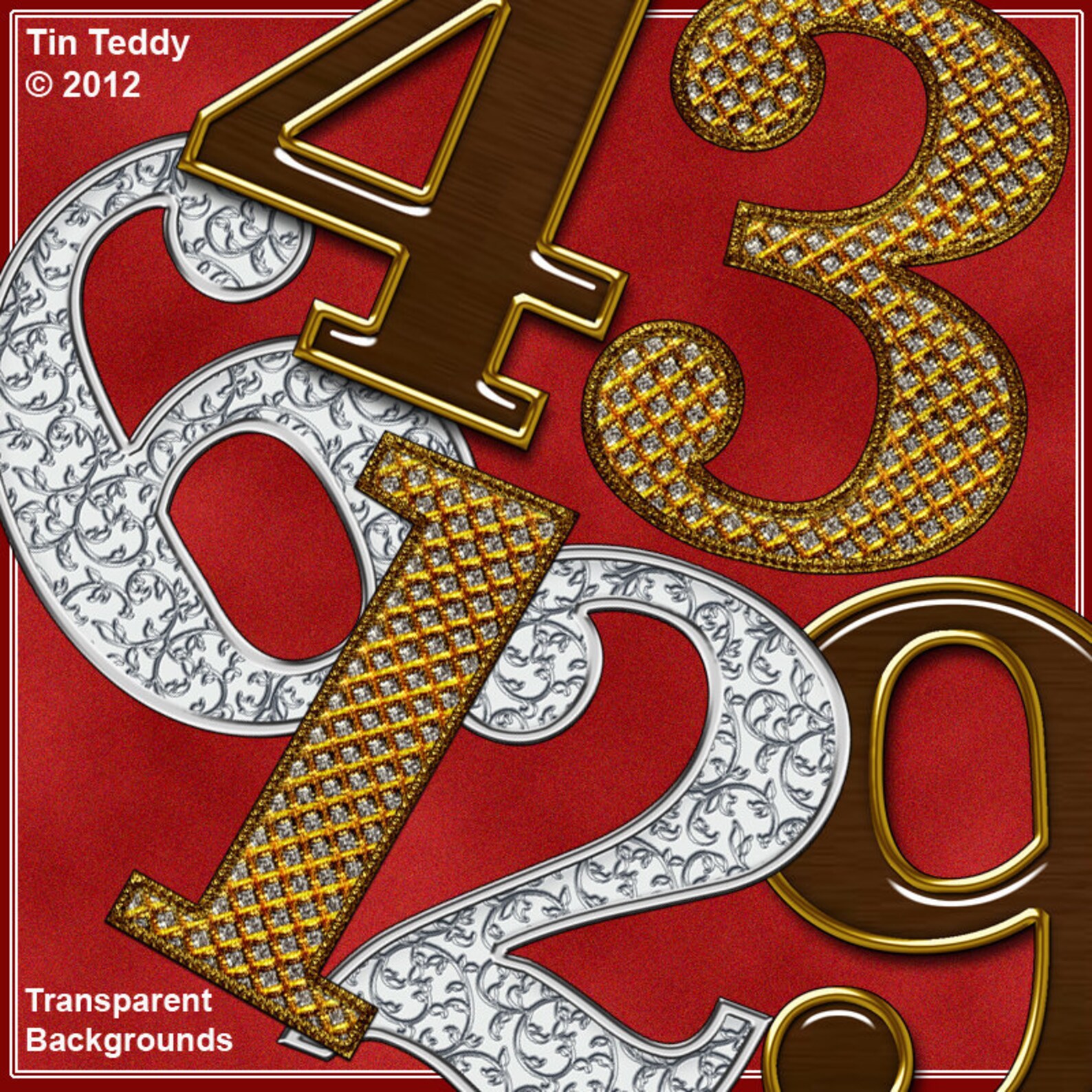 Ornate Numbers 0-9 Printable Digital Clip Art 3 Sets for Scrapbooking ...