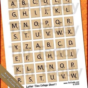 Letter Tiles Digital Collage Sheet - 1 Inch Squares Alphabet Tiles ...