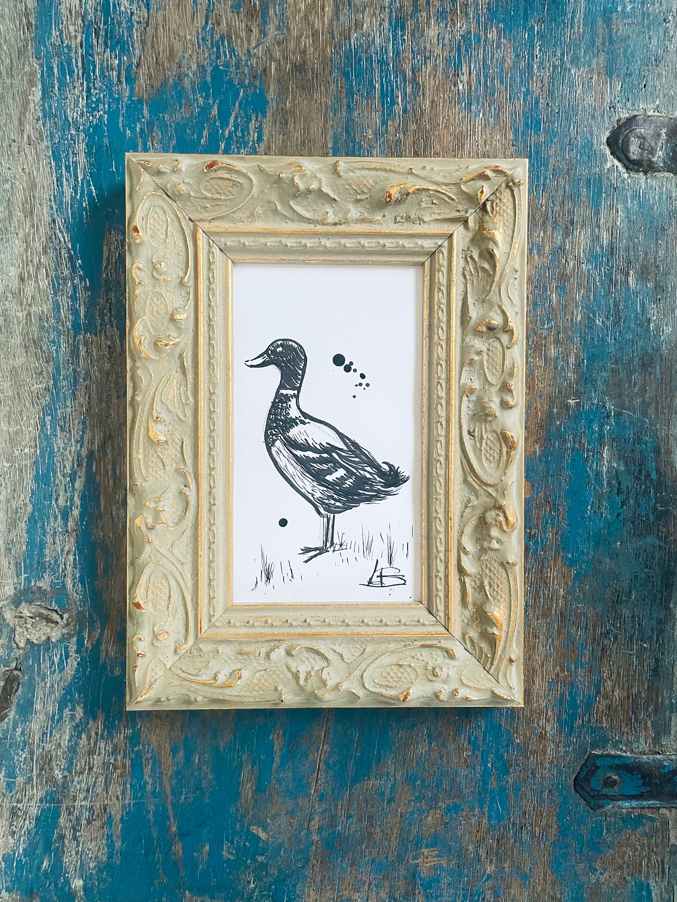 Original Duck Mallard Ink Drawing Art. Wildlife Art. Original Unframed ...
