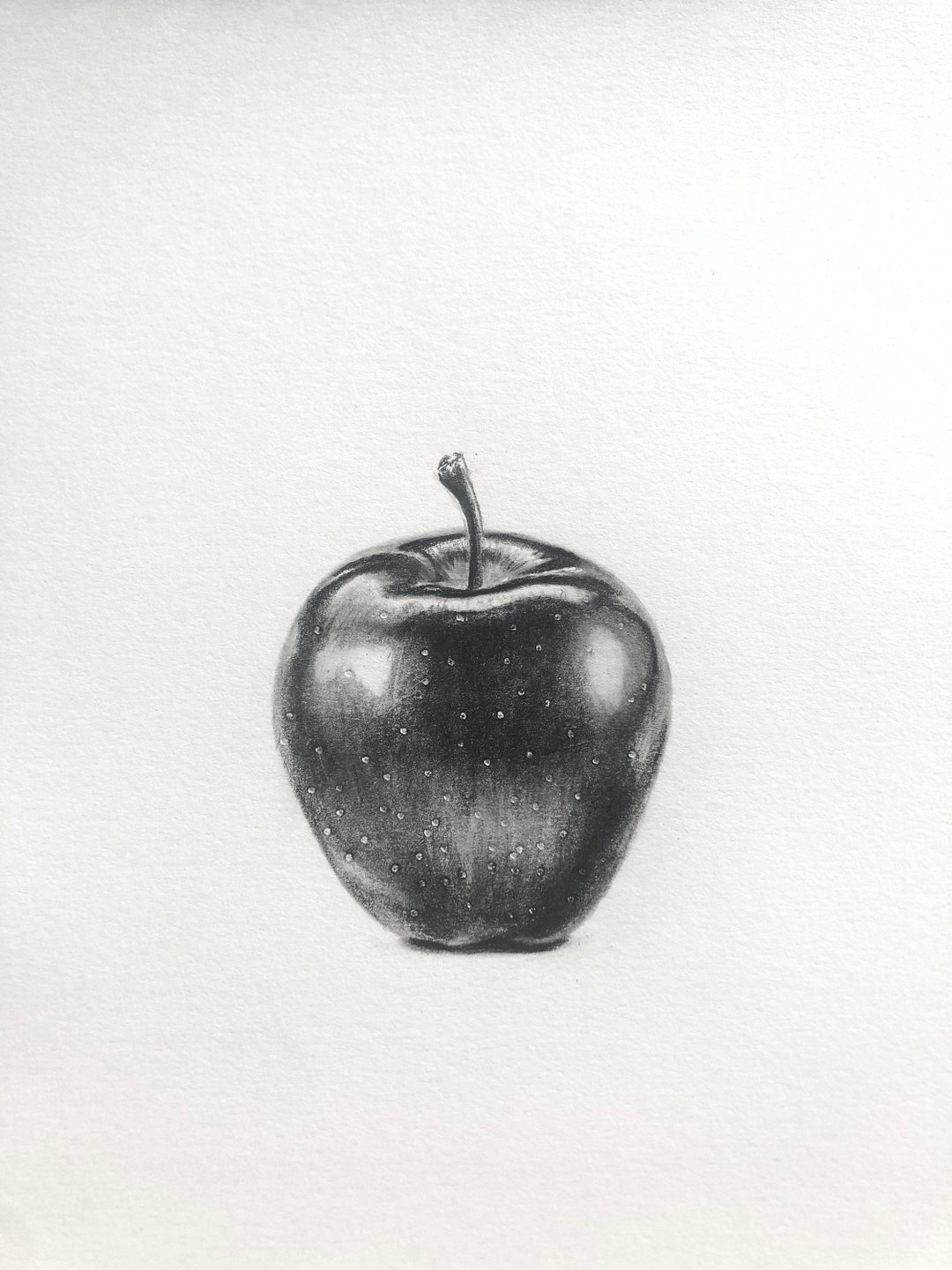 Apple Original Pencil Drawing. Original Art Apple Print. - Etsy