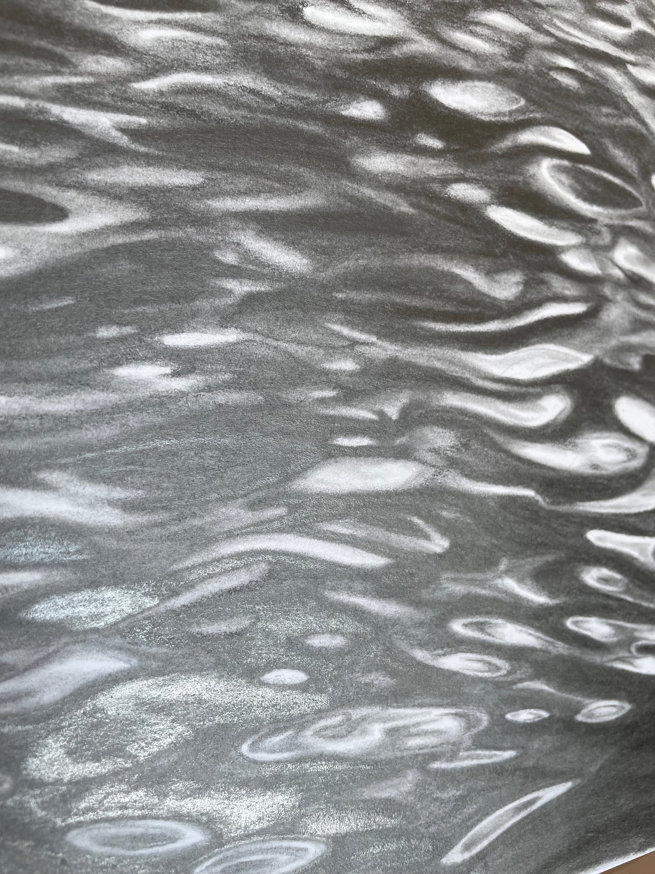 Original Pencil Drawing River, Reflective Natural Wall Art, Centrepiece ...