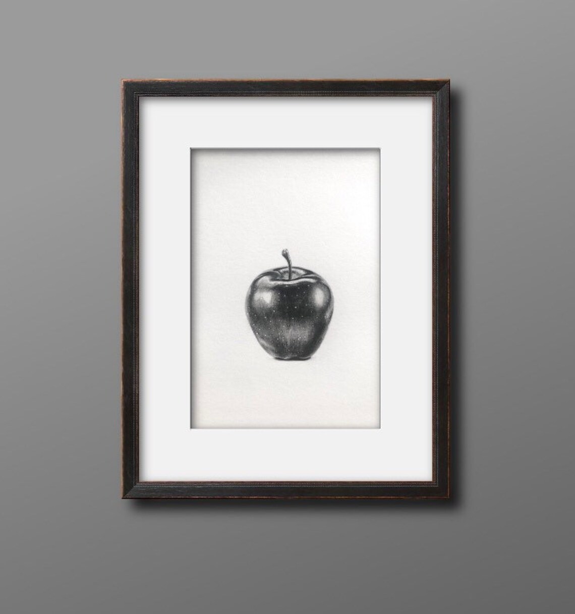 Apple Original Pencil Drawing. Original Art Apple Print. - Etsy