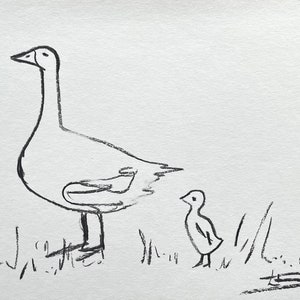 Minimal Rooster Charcoal Art - French Style Original Contemporary Style ...