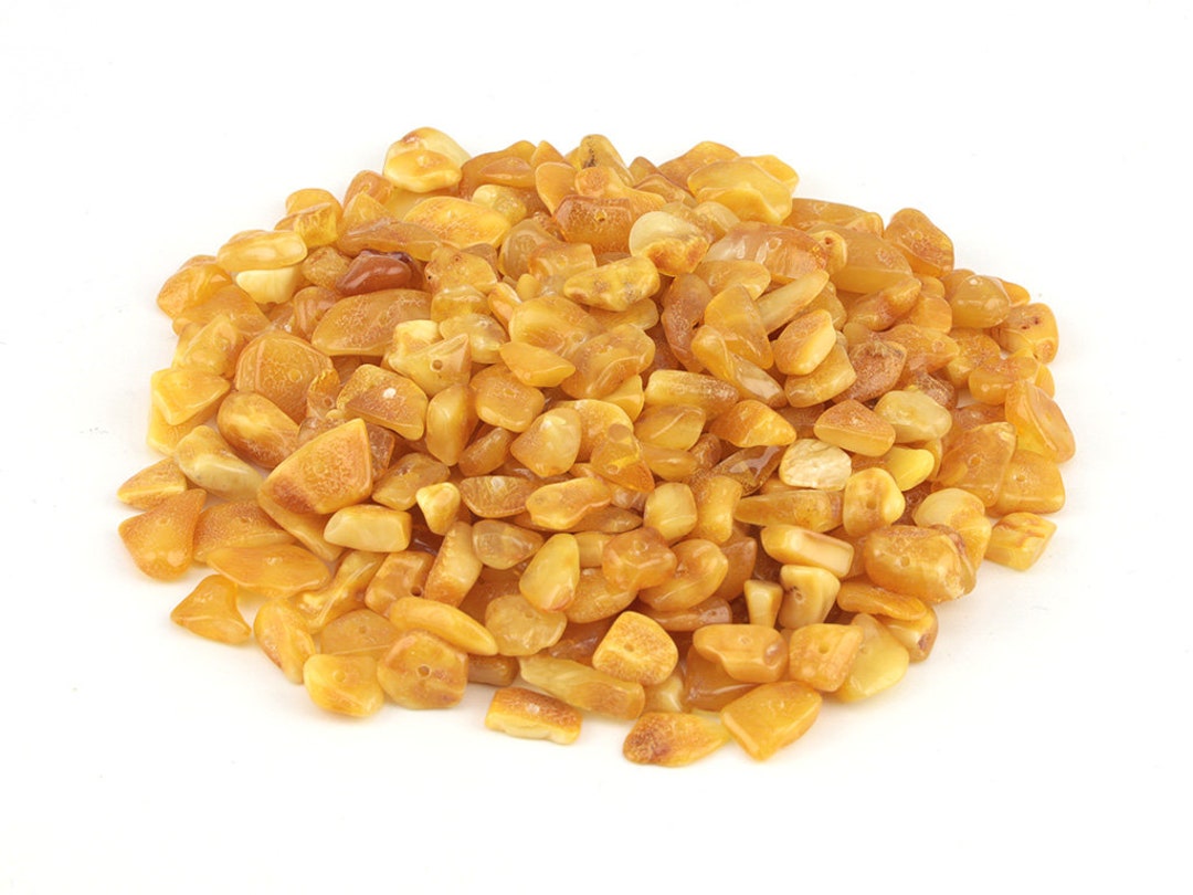 Natural Baltic Amber Beads Yellow Butter Color Polished Chips Nuggets ...