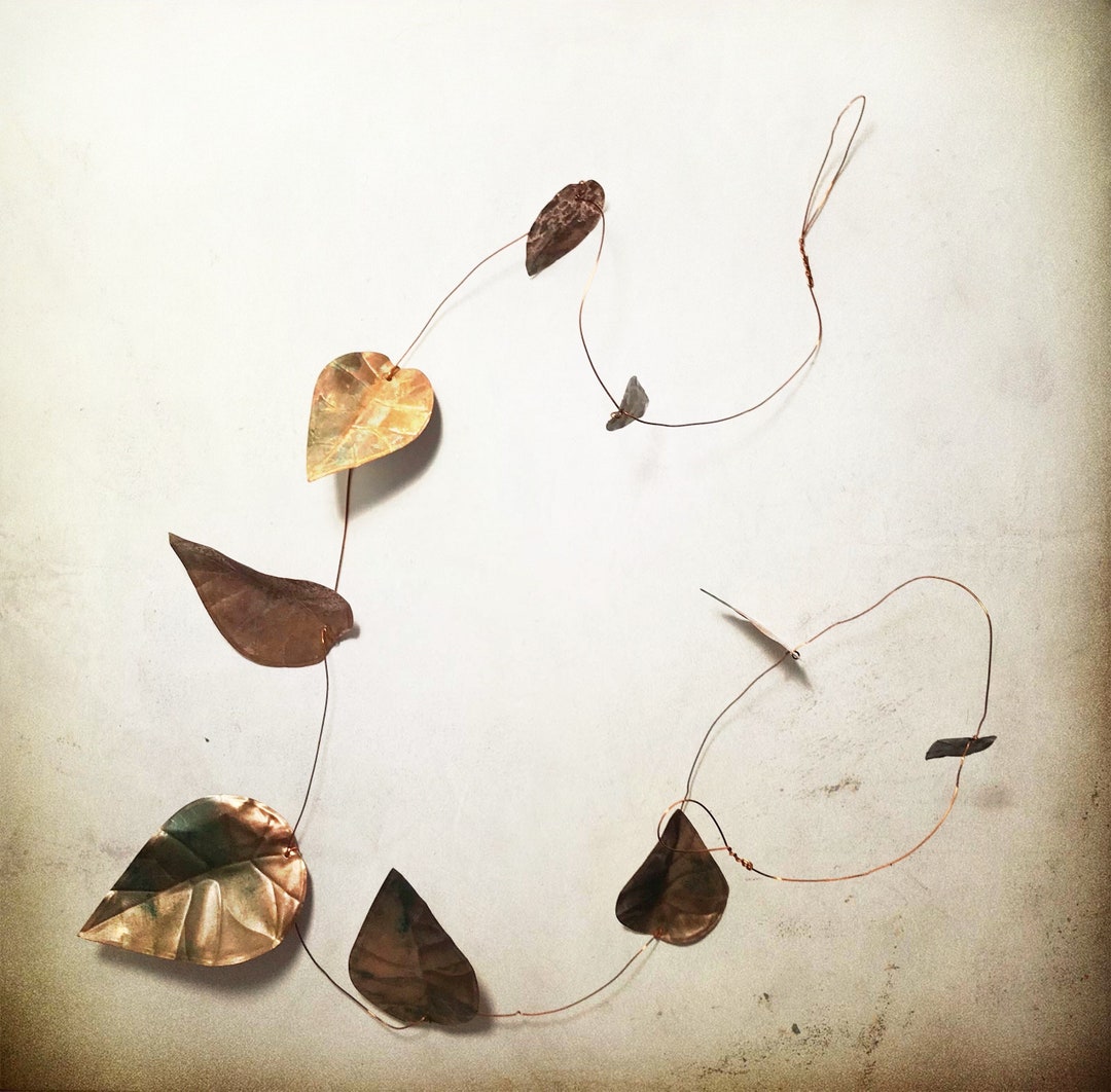 Real Copper Handmade Leaves, Artist-made Copper Leaf Garland/patinaed ...
