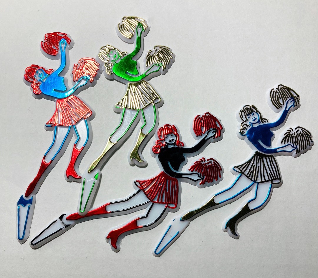 Vintage Cheerleader Cake Toppers, 1960s Cake Decoration, Tailgate Party ...