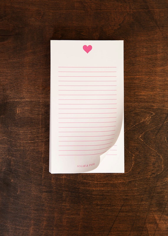 Items similar to Heart Notepad on Etsy