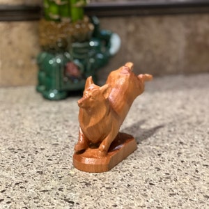 Corgi Satue or Sculpture. Carved From a Solid Block of Cherry. This ...