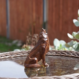 Wooden Howling Wolf Figurine. Wolf Sculpture. Made of African Limba and ...