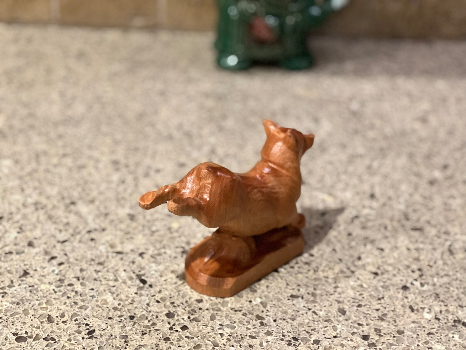 Corgi Satue or Sculpture. Carved From a Solid Block of Cherry. This ...
