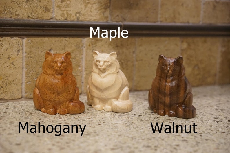 Wooden Cat Figurine. Chubby Cat Made of Solid African Mahogany - Etsy
