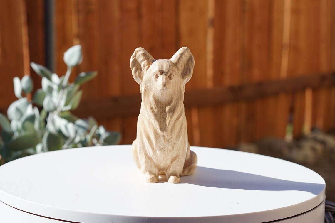 Papillon Figurine or Statue. Carved From a Solid Block of Hard - Etsy