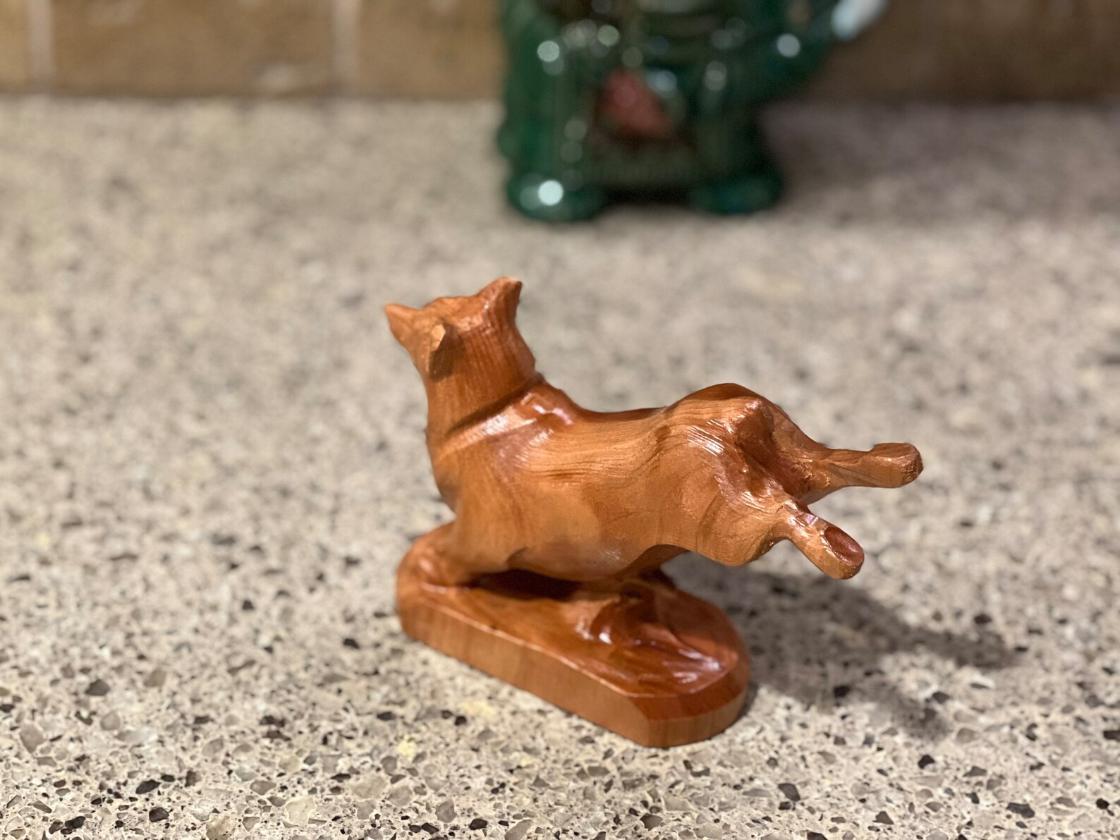 Corgi Satue or Sculpture. Carved From a Solid Block of Cherry. This ...