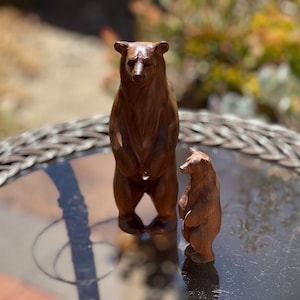 Wooden Bear Statue. Carved From a Solid Block of Walnut. Standing Pose ...