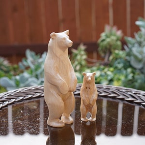 Wooden Bear Statue. Carved From a Solid Block of Hard Maple. Standing ...