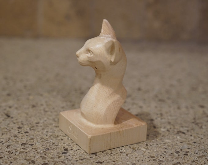Wooden Abyssinian Cat Sculpture . Made of Hard Maple and Different ...