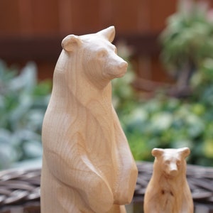 Wooden Bear Statue. Carved From a Solid Block of Hard Maple. Standing ...