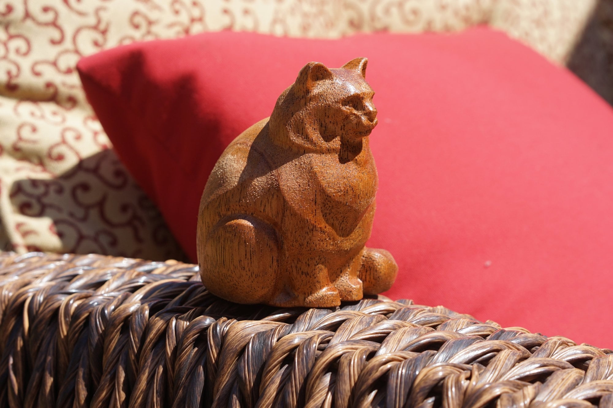 Wooden Cat Figurine. Chubby Cat Made of solid African Mahogany | Etsy