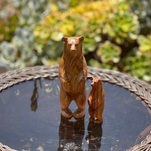 Wooden Bear Statue. Carved From a Block of Canarywood. Standing Pose ...