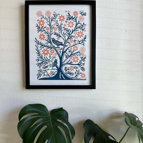 Block Print Tree - Etsy
