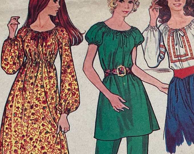 Vintage 1970 Simplicity 9961 Sewing Pattern Size 10 Bust 32.5 or Size ...