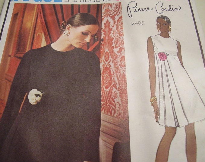 Vintage 1960's Vogue 2405 Paris Original Pierre Cardin Dress Sewing ...