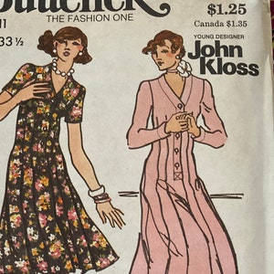 RARE Vintage 1970's Butterick 3400 John Kloss Sewing Pattern Size 11 ...