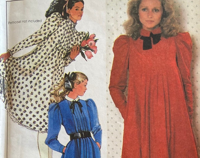 Vintage 1980s Mccall's 8698 LAURA ASHLEY Sewing Pattern Size 12 Bust 34 ...