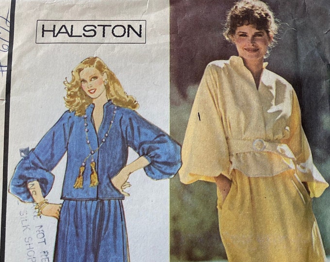 RARE Vintage 1970's Mccall's 6172 HALSTON Sewing Pattern Size Small 10 ...