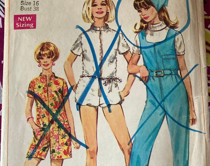 Vintage 1960's Simplicity 7572 Sewing Pattern Size Large 16-18 Bust 38 ...