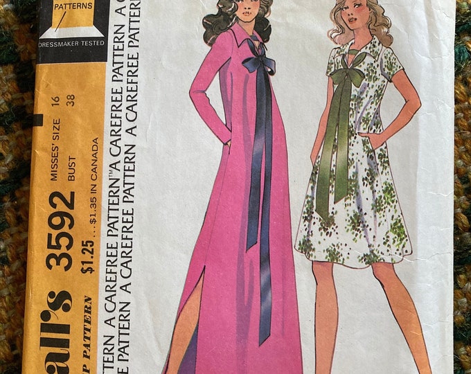 Vintage 1970's Mccall's 3592 HALSTON Sewing Pattern Size 16 Bust 38 - Etsy