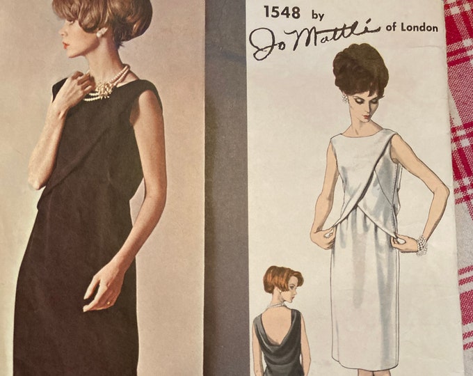 SALE Vintage 1960's Vogue 1548 Jo Mattlie Evening Dress and Overblouse ...