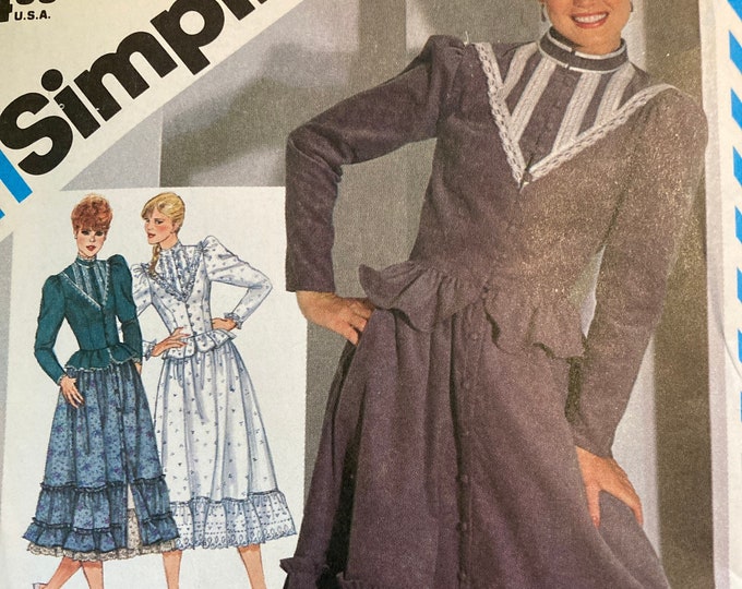Vintage 1980's Simplicity 5754 GUNNE SAX Dress Sewing Pattern Size 12 ...