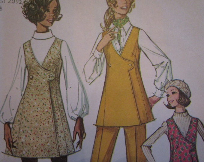 Vintage 1970's Simplicity 8915 Mini-jumper or Tunic and Pants Sewing ...