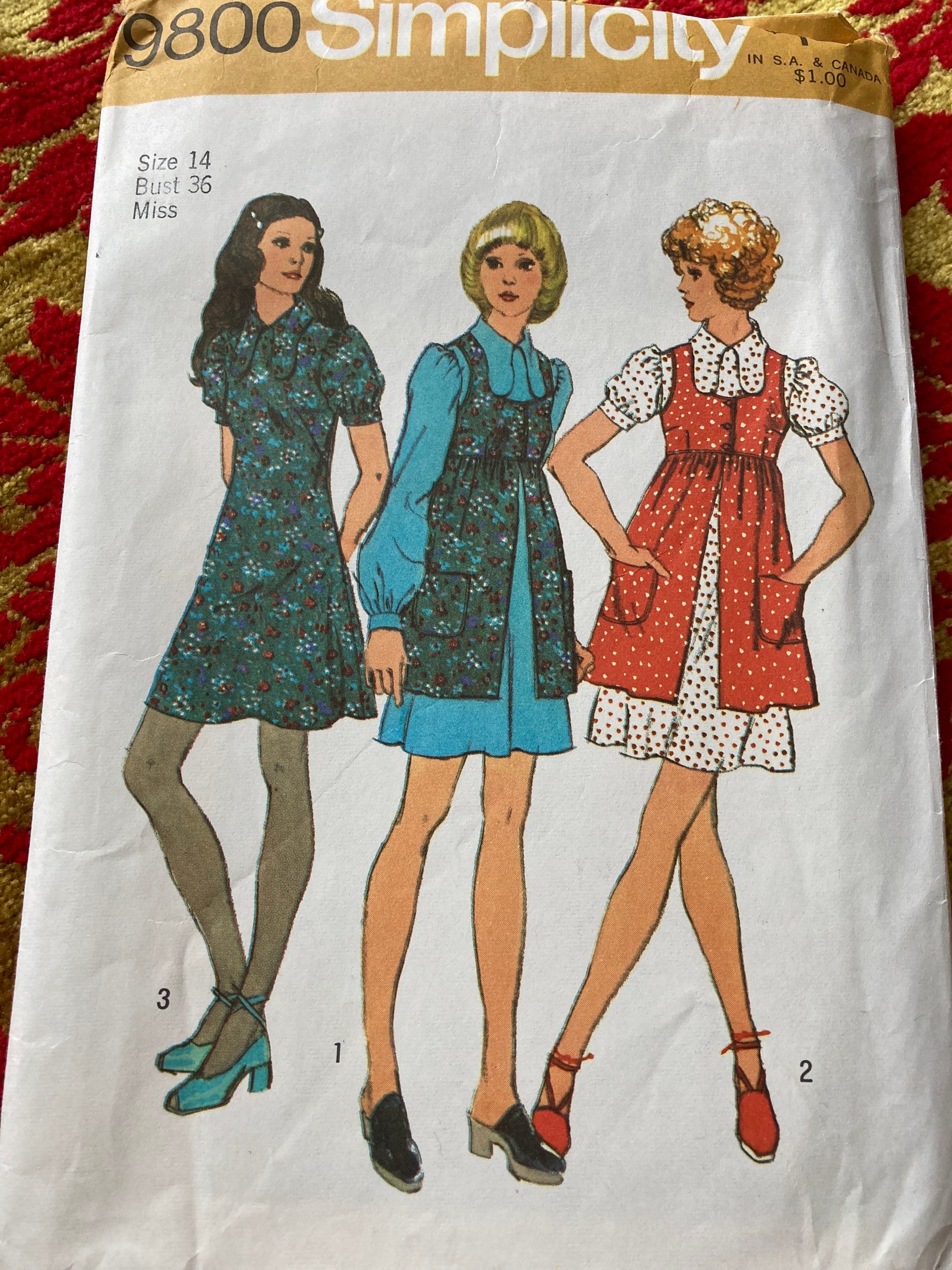Vintage 1970s Simplicity 9800 Sewing Pattern Size 14 Bust 36 - Etsy