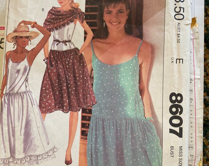 Vintage 1980's Mccall's 8607 LAURA ASHLEY Sewing Pattern Size 12 Bust ...