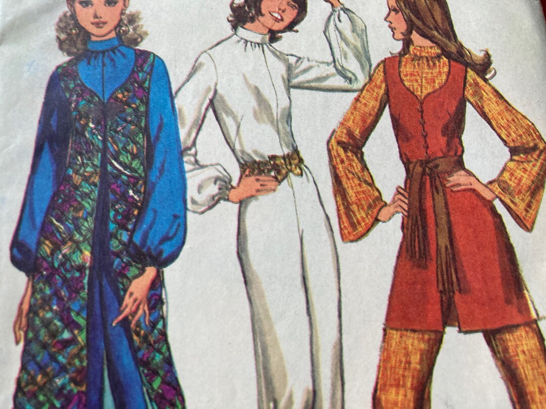Vintage 1970s Simplicity 9720 Sewing Pattern Size 12 Bust 34 or Size 16 ...