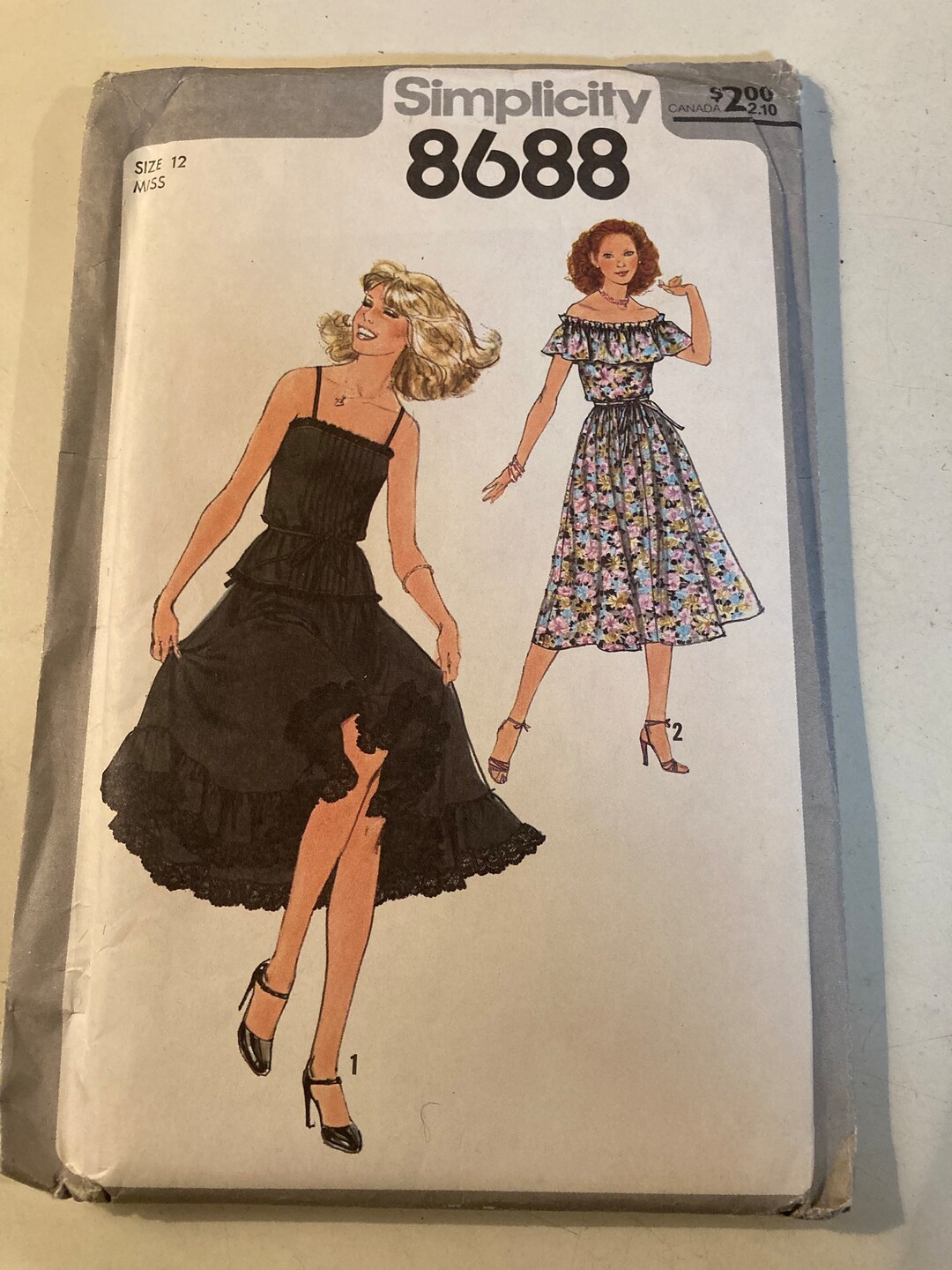 Vintage 1970's Simplicity 8688 Sewing Pattern Size 12 Bust 34 - Etsy