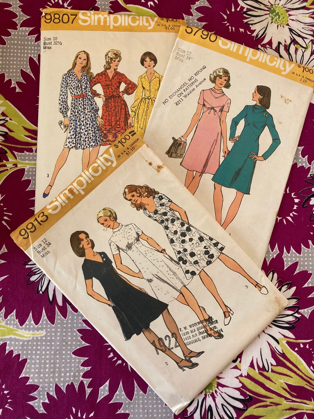 Vintage 1970's Simplicity 9807 5790 or 9913 Sewing Pattern U CHOOSE - Etsy