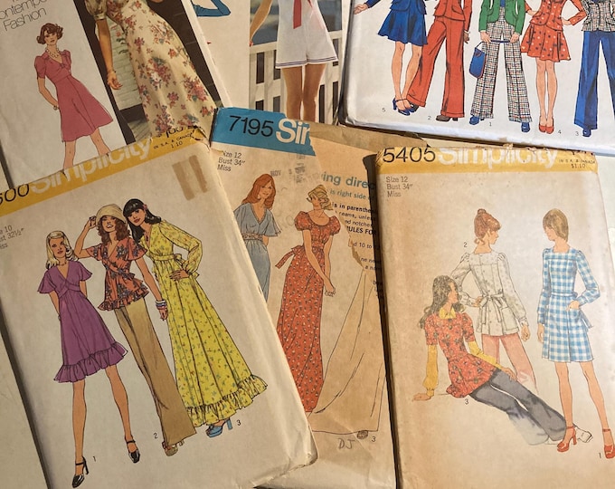 Vintage 1970s Simplicity Sewing Patterns Lot of 6 - Etsy