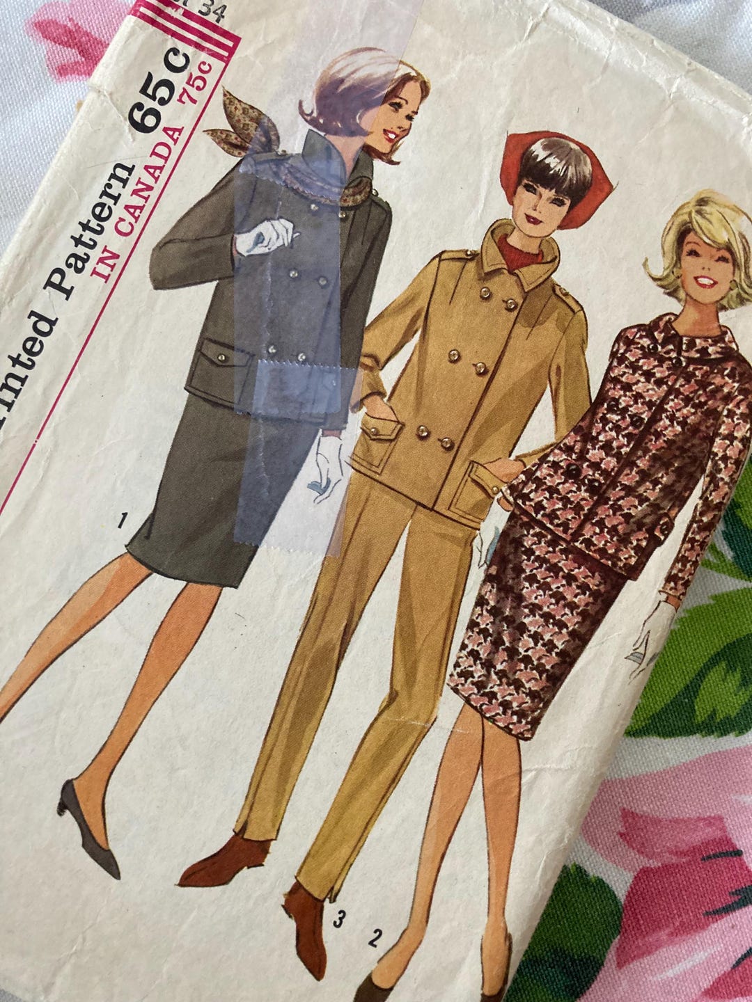 Vintage 1960s Simplicity 6129 Sewing Pattern Size 14 Bust 34 - Etsy