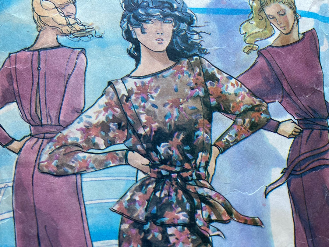 Vintage 1970's Butterick 6687 Nicole Miller Dress, Top, Belt & Skirt ...