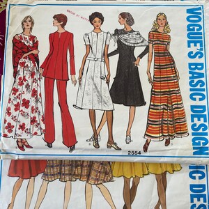 Vintage Vogue's Basic Design 2554, 2823 or 2506 Sewing Pattern U CHOOSE ...