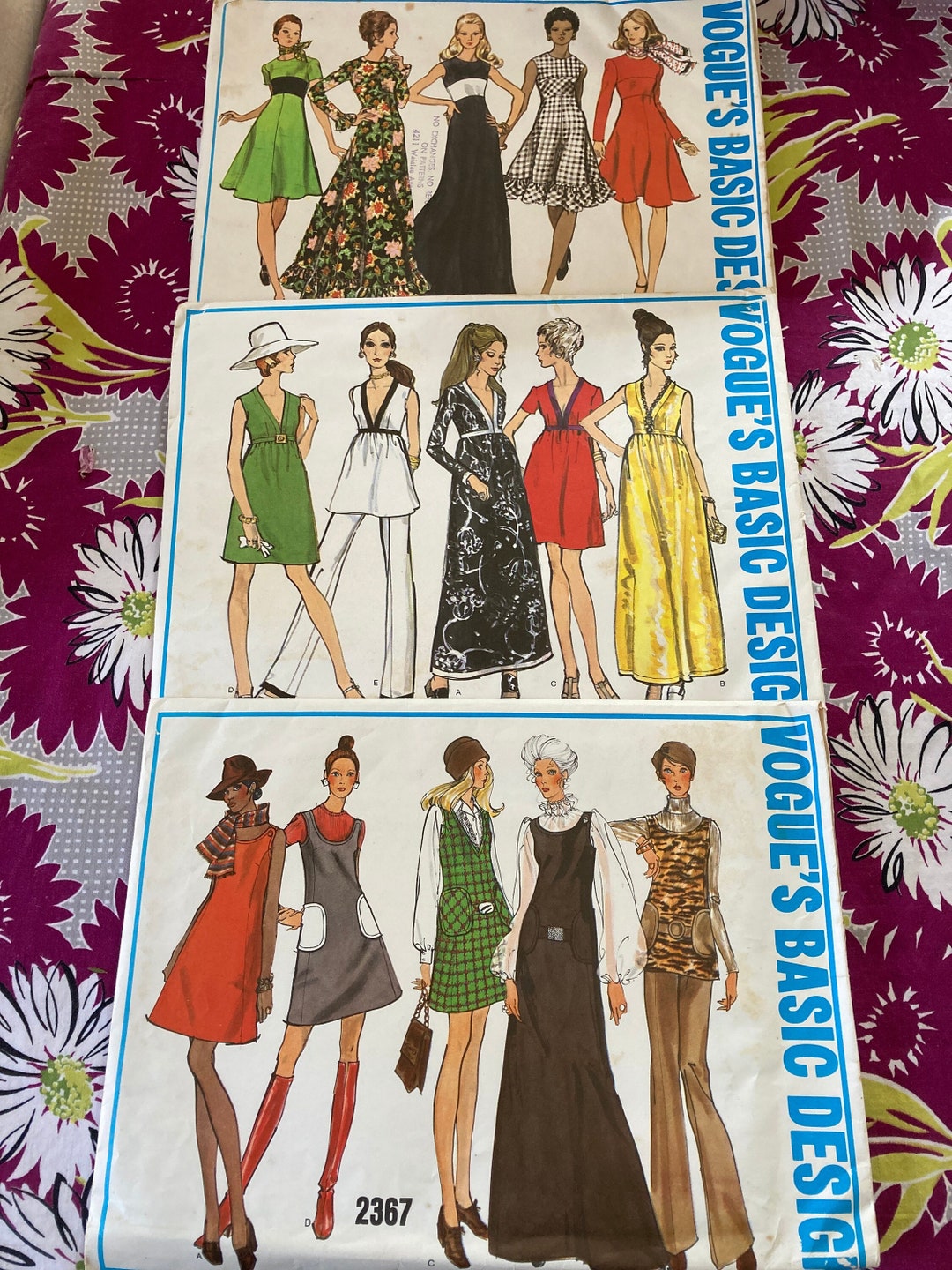 Vintage 1970's Vogue's Basic Design 2367, 2782 or 2297 Sewing Pattern U ...