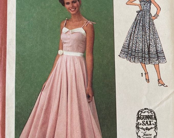 Vintage 1970s Simplicity 9008 Gunne Sax Dress Sewing Pattern Size 12 ...
