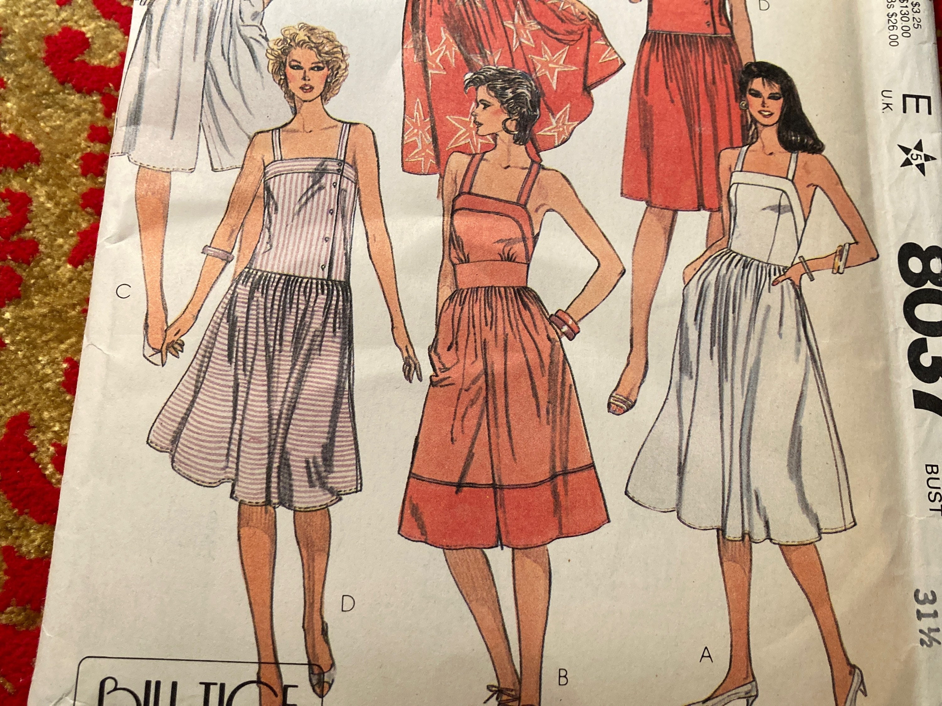 Vintage 1980s Mccall’s 8037 Bill Tice Sewing Pattern Size 8 Bust 31.5 ...