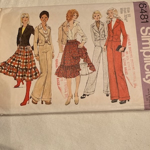 Vintage 1970's Simplicity 6481 Sewing Pattern Size 10 Bust 32.5 or Size ...